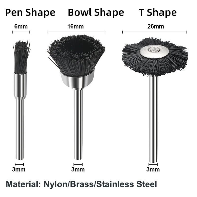 Набор проволочных щеток HAMPTON для Dremel 3,0 мм 10/20 шт. Pen Shape, Nylon, 20pcs