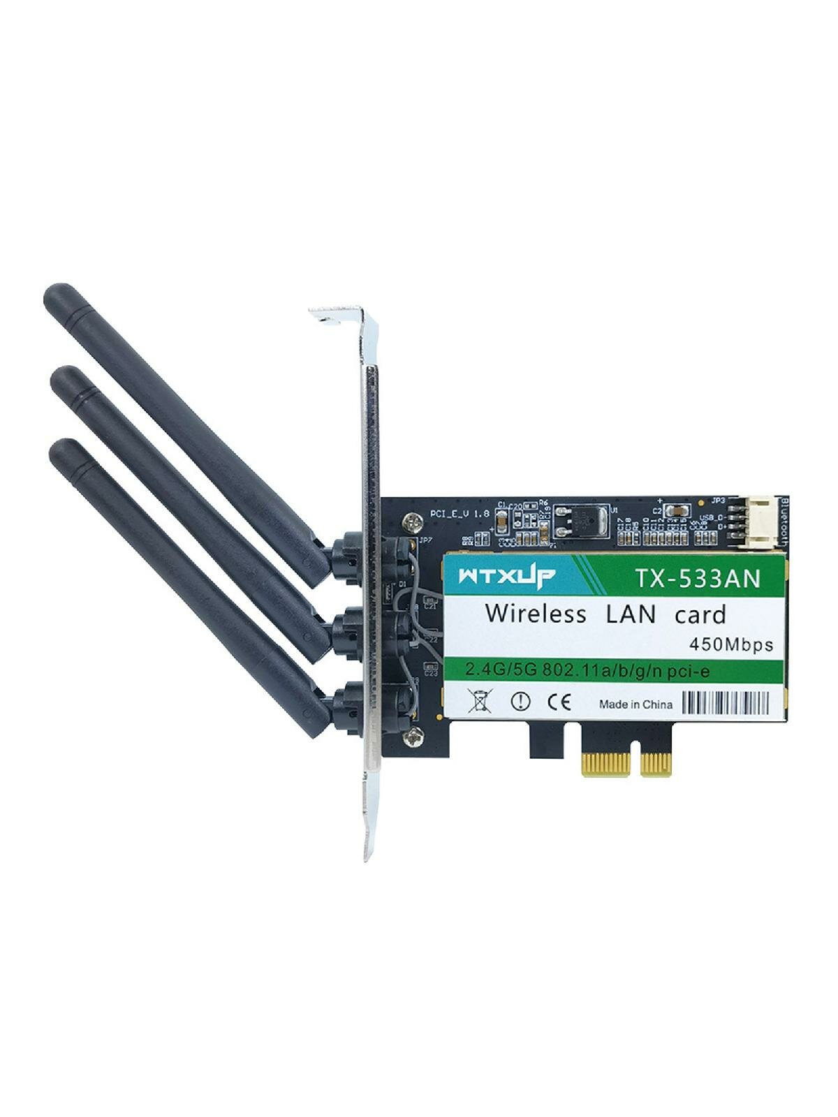 Dual Band 450Mbps PCI-e Wireless Wifi Adapter TX-533AN 633ANHMW 6300AGN for 6300 802.11N Network Card with Antenna