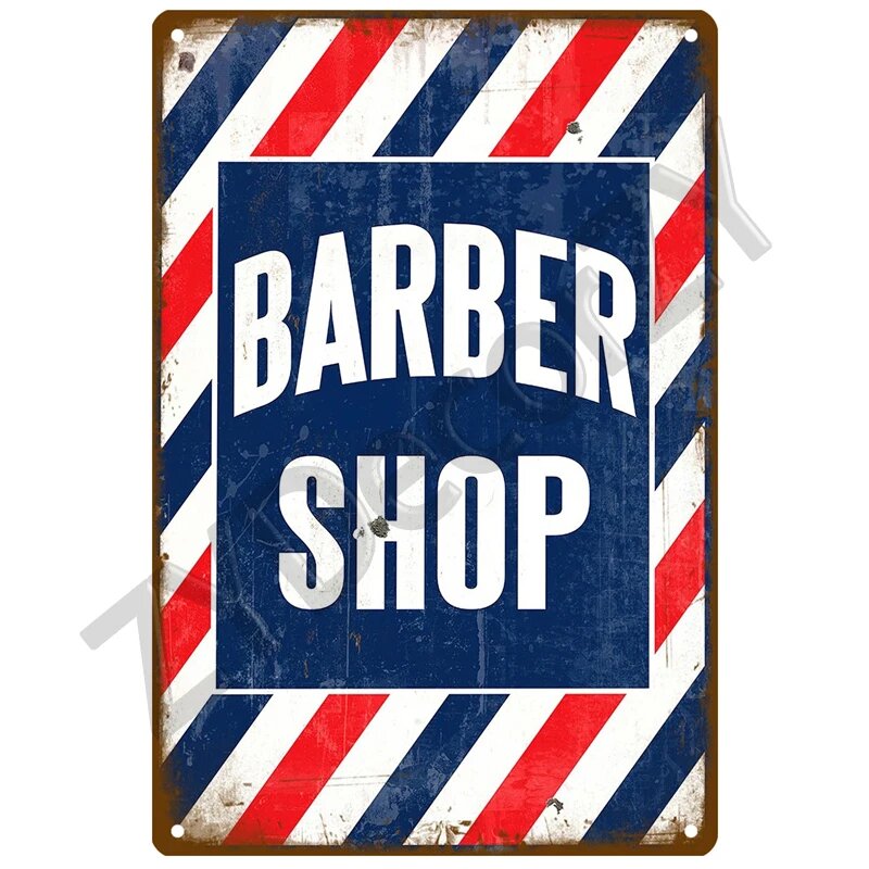Ретро вывеска "Barber Shop" темно-синий, YHMO30004