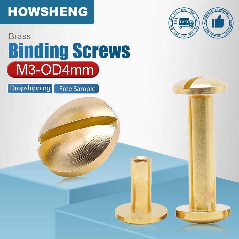 Комплект латунных винтов Chicago M3-OD4 мм M3 (head 8mm) 10Sets, 3mm