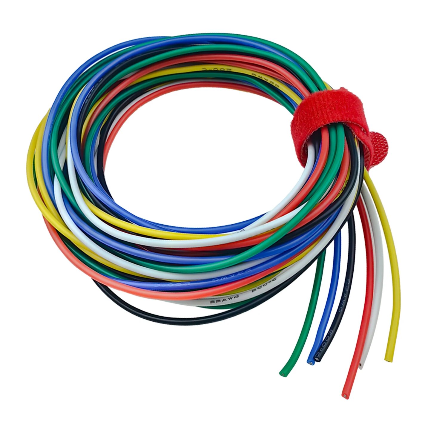 Силиконовые электрические провода набор 6 цветов 28 AWG, each 16.4ft