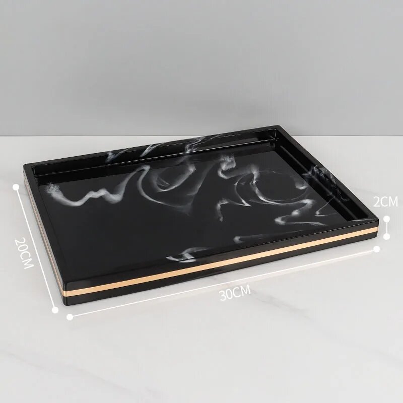 Набор аксессуаров для ванной из натурального мрамора, 1 шт. поднос черного цвета