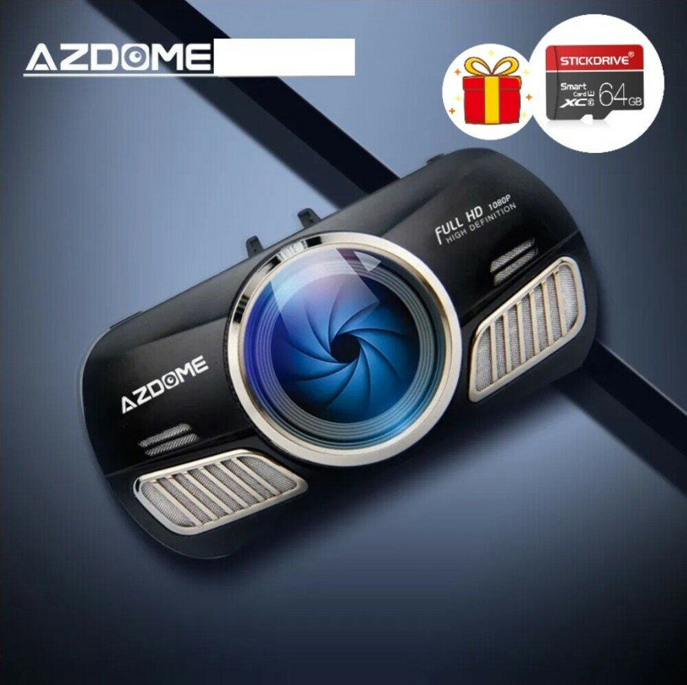 Видеорегистратор автомобильный Azdome M11 + Флешка 64Гб, Full HD 1080P, угол 170 градусов, Гарантия 6 мес.