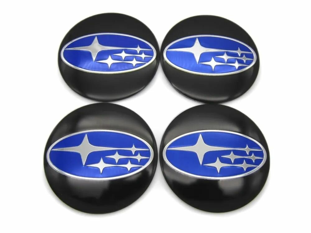Наклейки на диски Subaru black/blue 56 мм