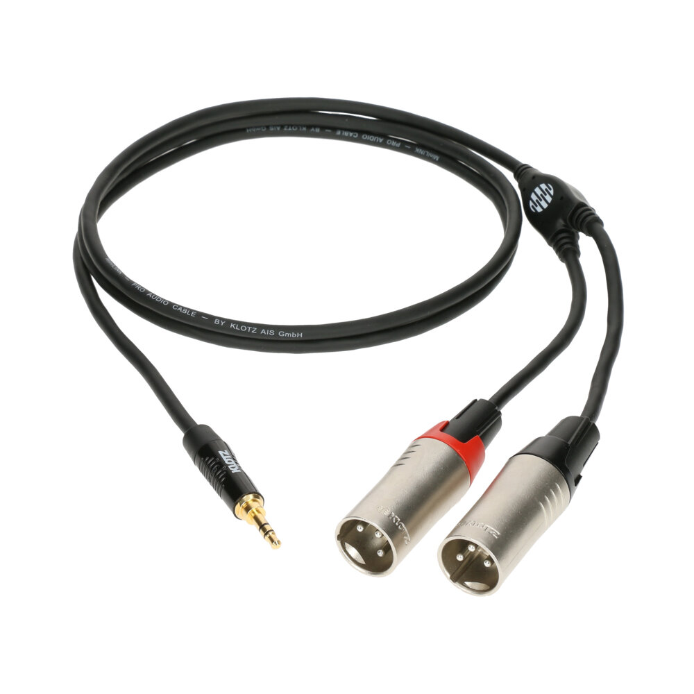 Klotz KY9-300 Стерео Y-кабель с разъемами Mini-jack/2x XLR M, длина 3 метра, цвет черный