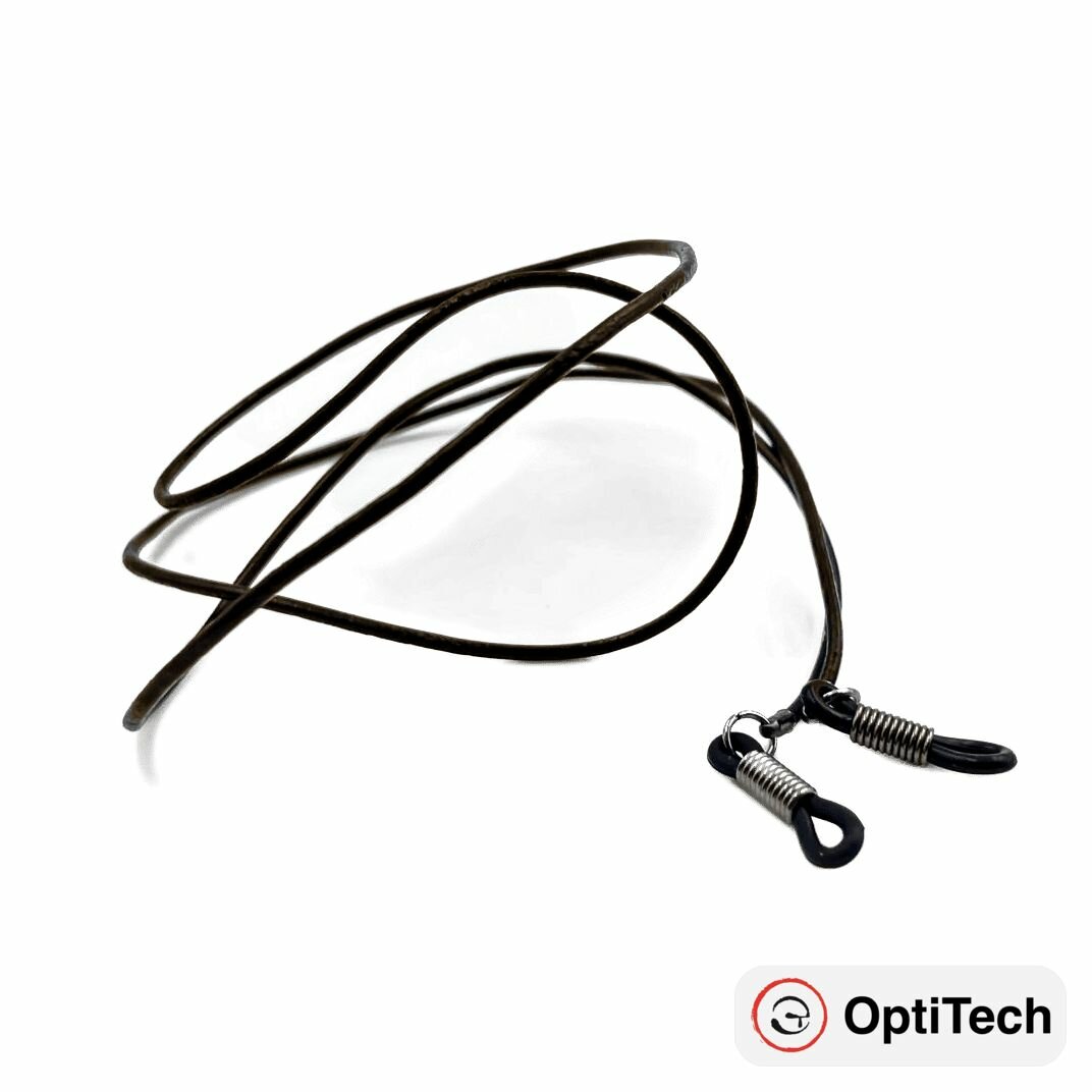 Шнурок для очков OptiTech, кожаный, тонкий, коричневый
