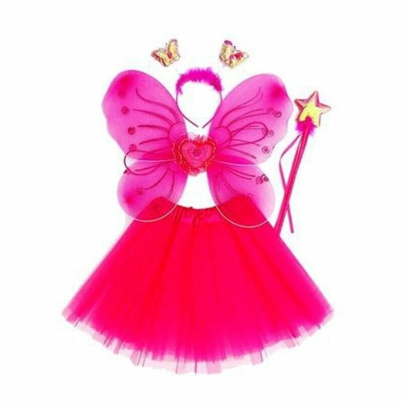 Костюм феи для детей, Розово-красный