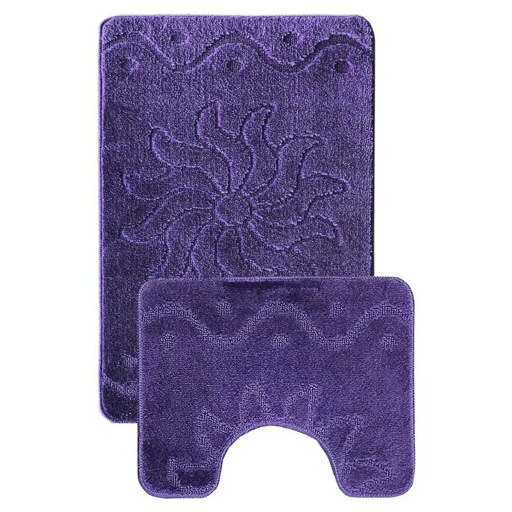 Комплект из 2 ковриков «Marathon» Кибела, текстильные, антискольжение, 50х40 см, лиловый