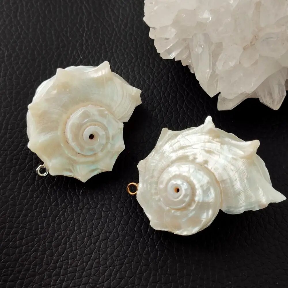 10 шт. 31x39 мм натуральная спиральная раковина для DIY кулон ремесла декор орнамент