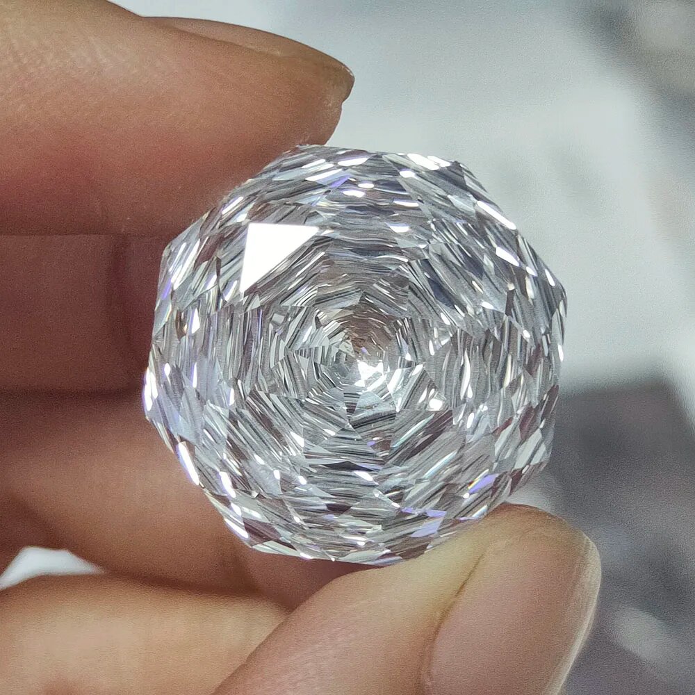 Кубический цирконий, серебряный, огранка розы, 20x20 мм