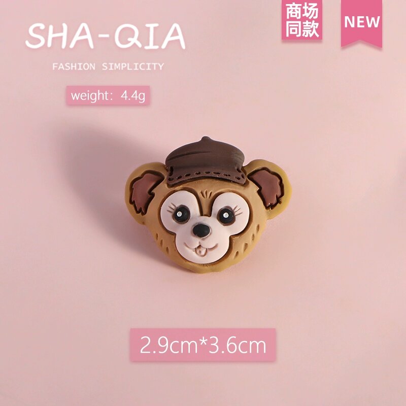 MINISO Значок Disney, брошь из смолы, Стелла Лу, клубничный медведь, Шелли Мэй, Даффи, мишка, украшение для сумки и одежды