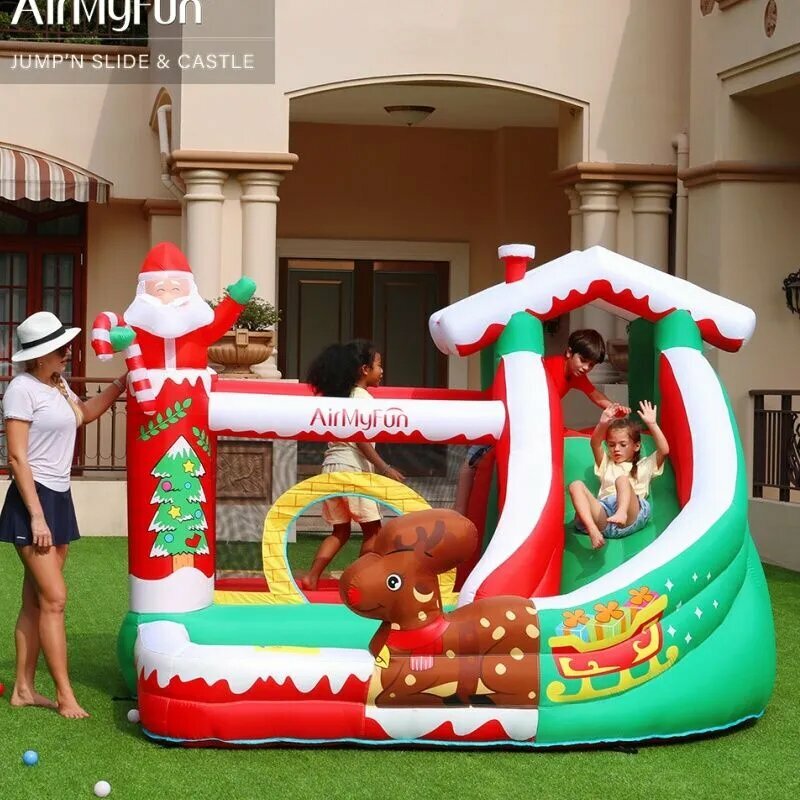 Детский аквапарк, надувной игровой центр, батут с горкой, со скалодромом, 325X280X225