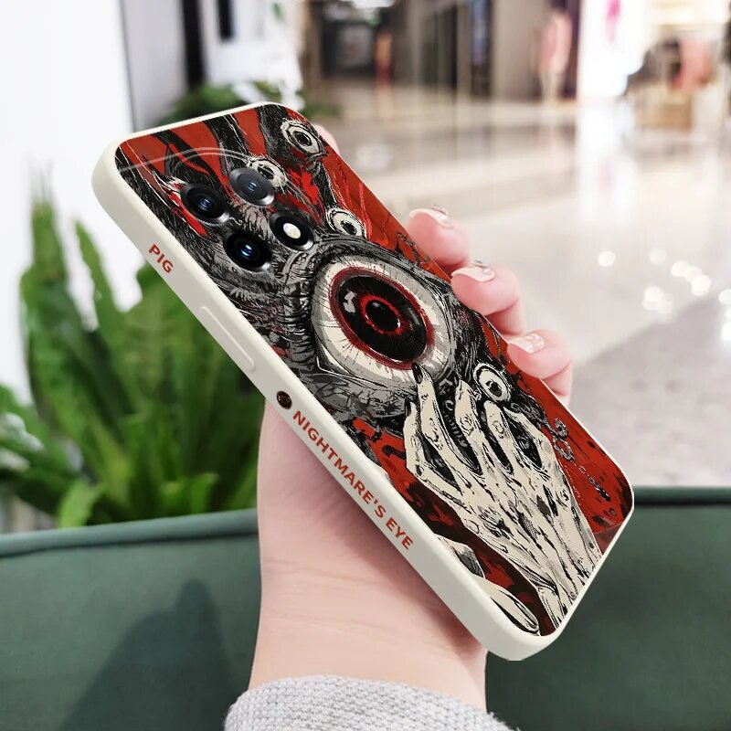 Чехол для телефона Devil Eye для Oneplus 13 13R 12 12R 11 11R 10 10R 10T 9R 9RT 9 8T 8 7 7T Pro 5G Жидкий силиконовый чехол