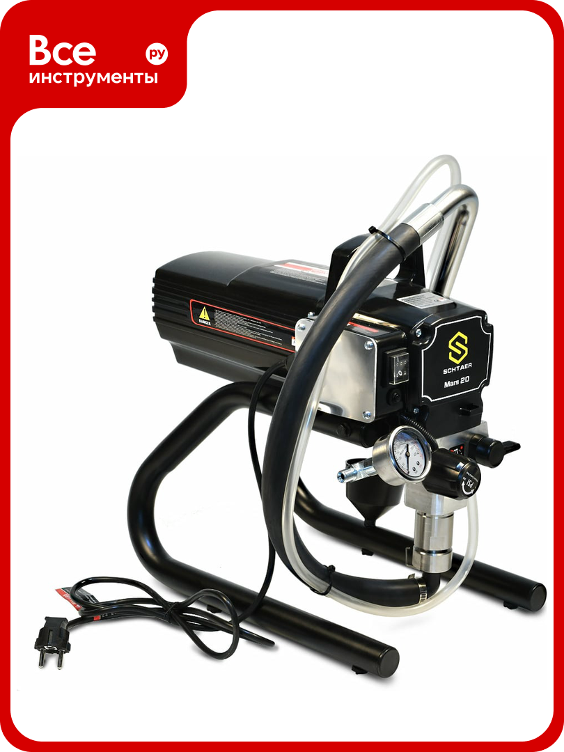 Окрасочный аппарат SCHTAER Mars20 220V 50 HZ, и габариты, транспортировке и хранении