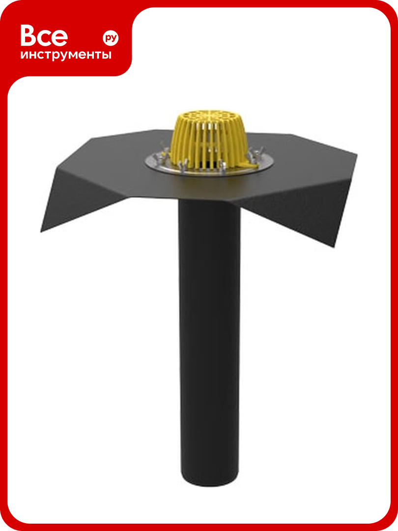 Кровельная воронка Татполимер 110х600 мм с фартуком из полимербитумного полотна ТП-01.100/6/В 27367