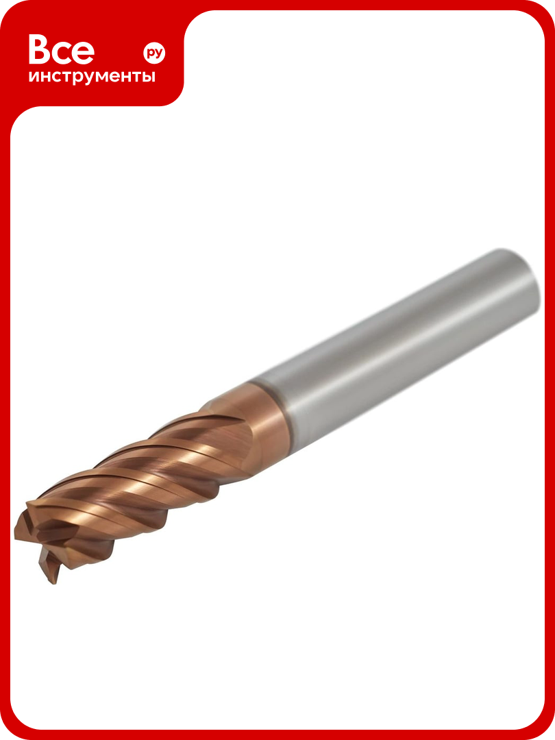 Фреза твердосплавная AHNO 6мм (L=50, l=16, хв=6) Z4 35 по стали, нерж, чугуну BRGM-4E-D6.0 HRC55 ah02548