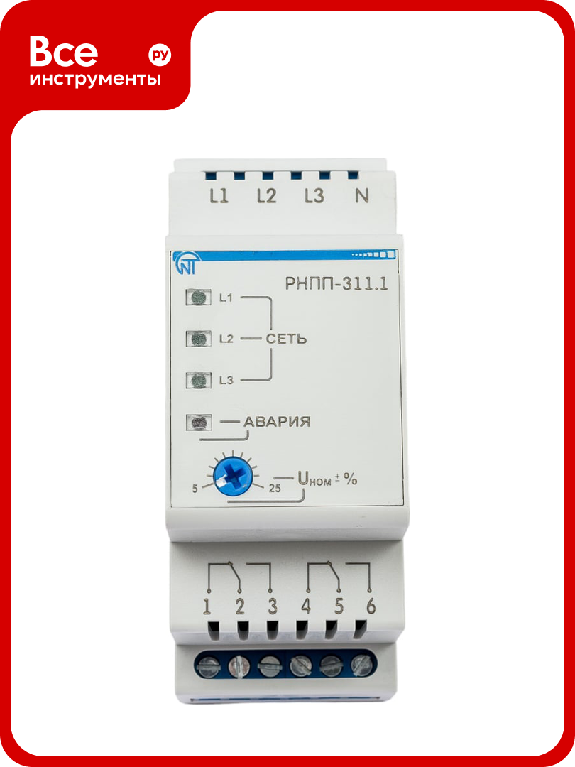 Реле напряжения, перекоса и последовательности фаз Новатек-Электро РНПП-311.1 3425601311.1, 000 мм
