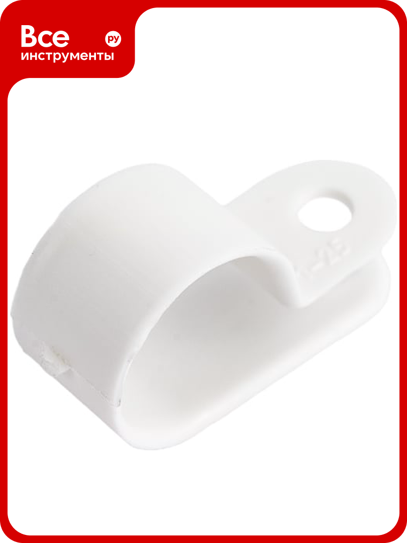 Кабельная скоба под винт REXANT 16 мм, белая, упаковка 50 шт. 07-4416, белый, для крепления к поверхности