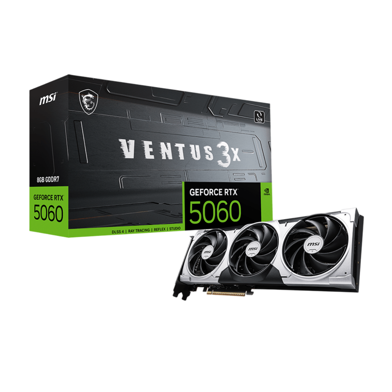 Видеокарта GeForce RTX 5060 8G VENTUS 3X (MSI GeForceRTX50608GVENTUS3X)