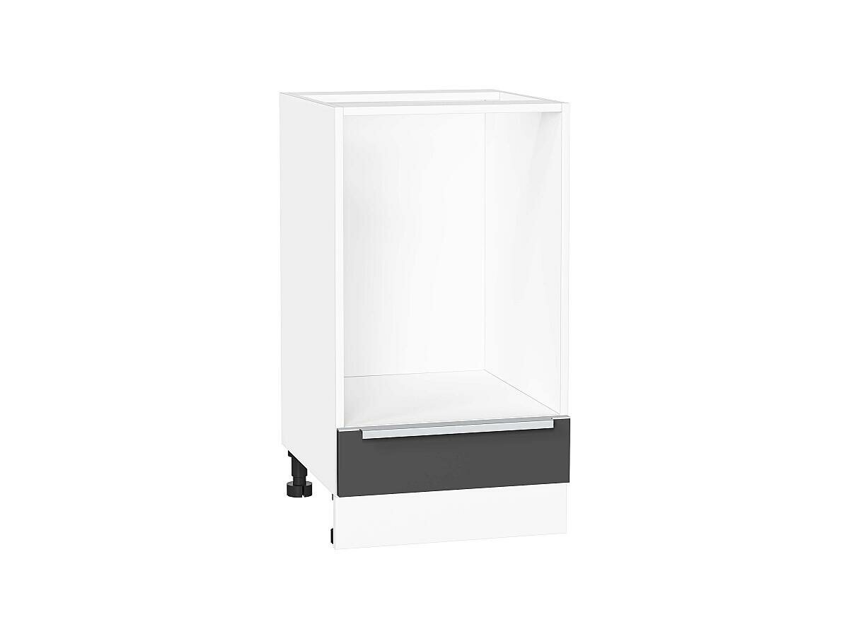 Шкаф нижний под духовку Фьюжн, цвет фасада Stormy Silk, цвет каркаса Белый, 816*450*476 мм