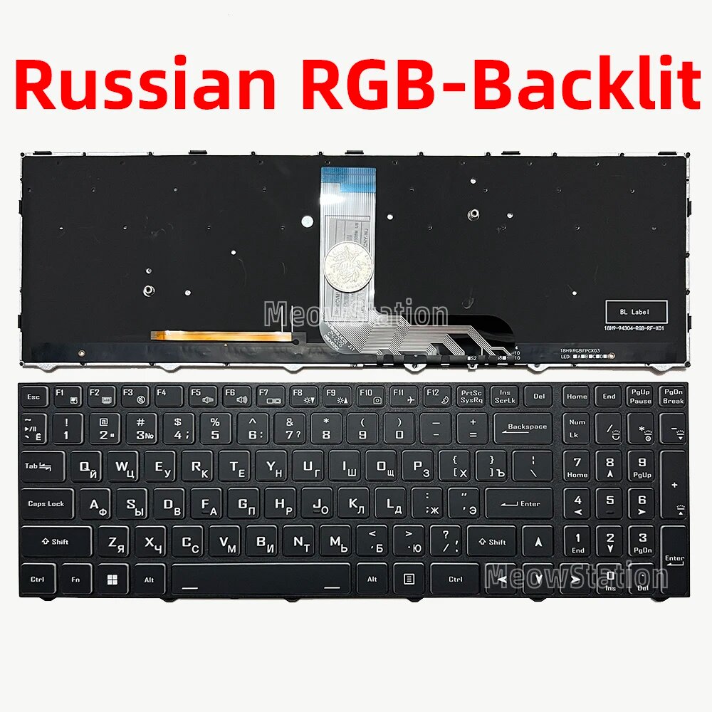 RGB Клавиатура MeowStation для Thunderobot 911 Plus G3 Pro, G3 Pro 7, G3 X Russ RGB-Backlit