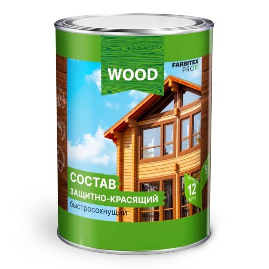 Защитно-декоративное покрытие для дерева Акватекс Farbitex Profi Wood, быстросохнущее, 2,7 л, сосна