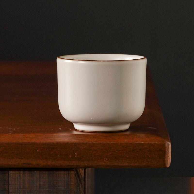 Чайная чашка "Жу Яо" премиум керамика с эффектом кракле, лепестковая форма, цвет "рисовый"