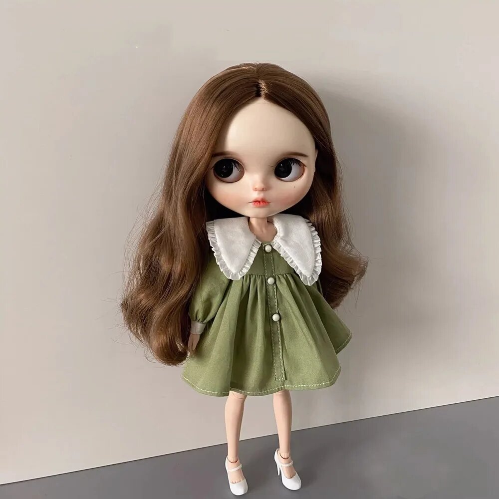 Платья с воротником с лацканами для кукол Blythe Green