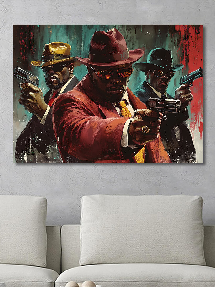 Картина интерьерная на стену - "Гангстеры, мафия", 50х70 см.
