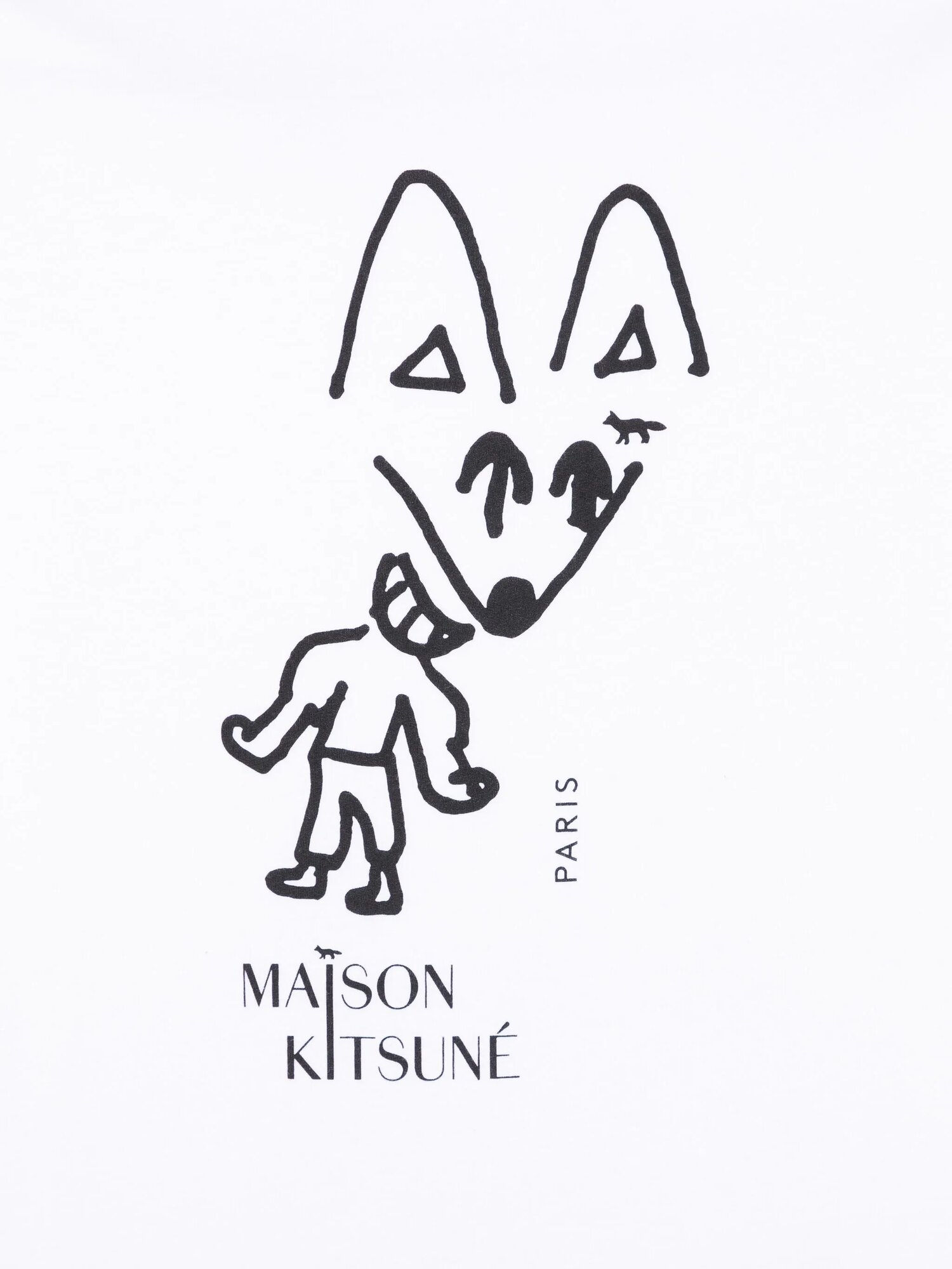 Футболка Maison Kitsune Fox, размер 42, бежевый/белый — фото 1