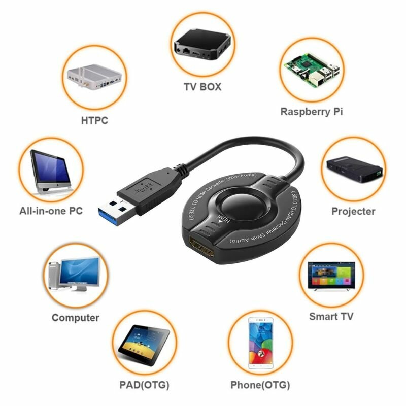 Кабель преобразования USB3.0 в HDMI