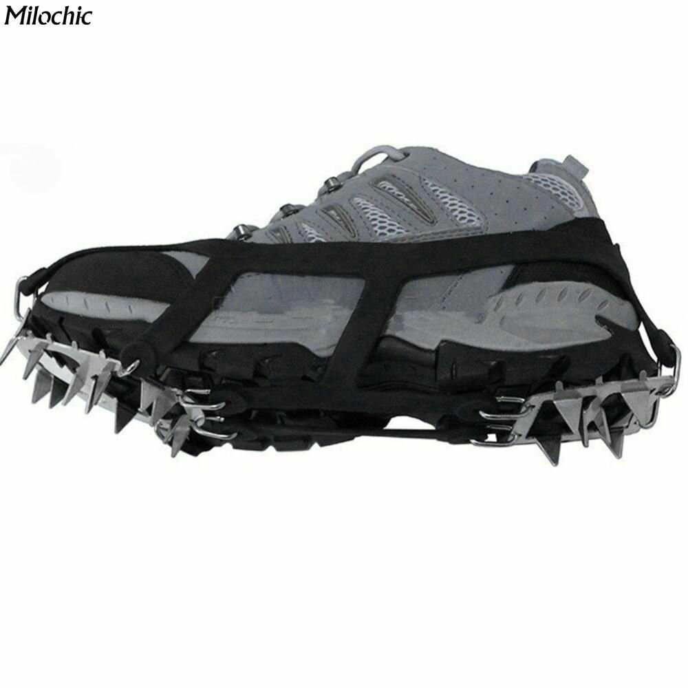 Открытый 18-зубчатый альпинистский снежный нескользящий чехол для обуви из нержавеющей стали, кошки для скалолазания