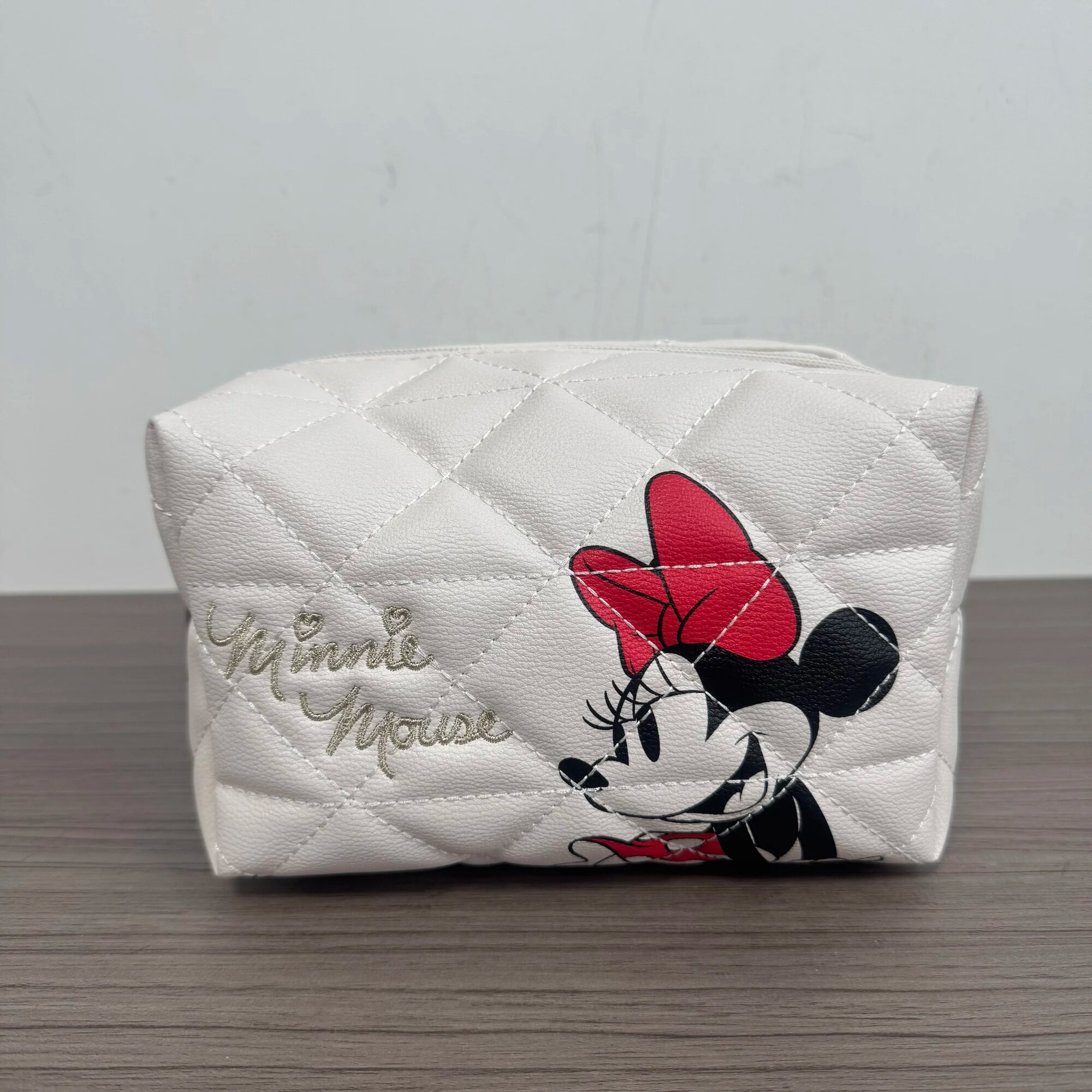Пушистые плюшевые сумки с изображением Минни Маус Диснея, подарки для детей, девочек, косметичка в горошек с Минни Маус, сумка для хранения