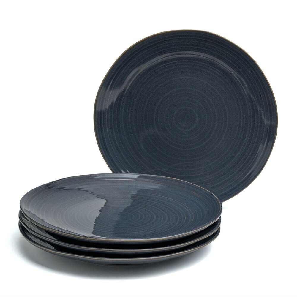 Набор тарелок закусочных bronco "Concept" 4 шт 22 см синий