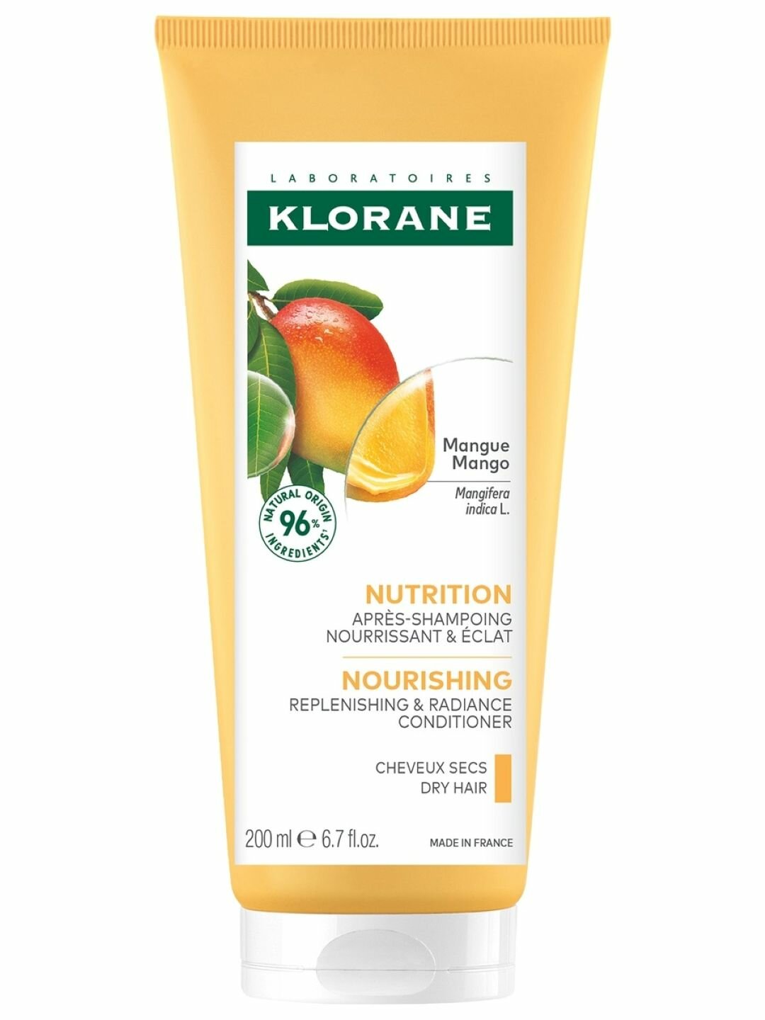 КЛОРАН Бальзам-ополаскиватель питание и блеск с маслом манго, 200 мл | KLORANE Replenishing Radiance Conditioner