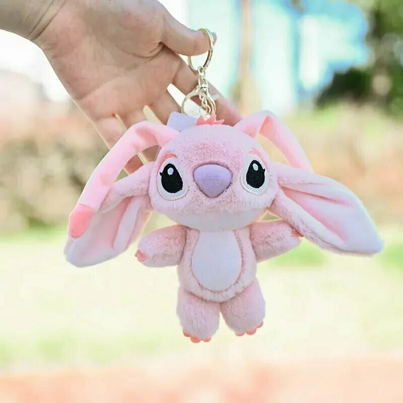 Disney Kawaii Stitch плюшевый брелок-игрушка милая кукла Лило и Стич ангел плюшевые милые мягкие сумки кулон подарок на день рождения для девочек, Розовый