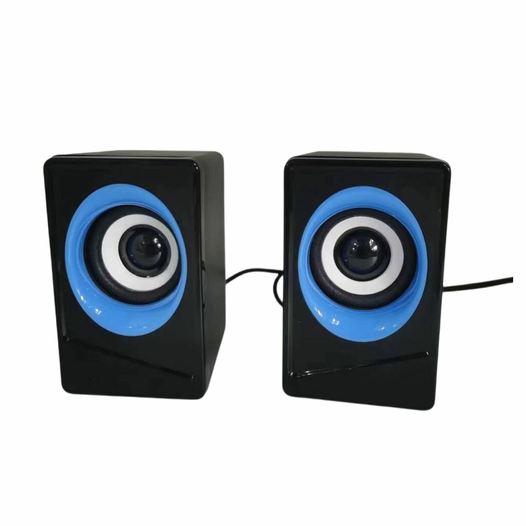 (1 пара) K2043 компьютерный аудио настольный домашний ноутбук с проводным небольшим динамиком-синий