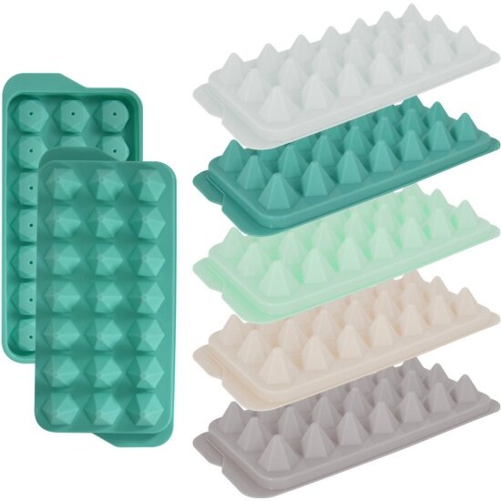 Форма для льда Мультидом "Даймонд" 21 ячейка, 26х12х3 см, в ассортименте (МТ80-496)