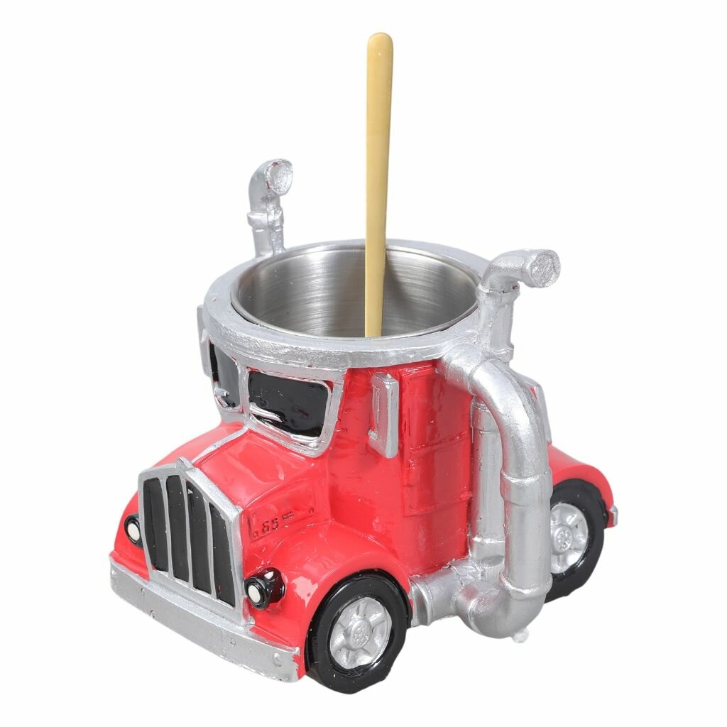 Кофейная чашка для грузовика с полуприцепом из бытовой смолы ложкой-Кубок грузовиков-Красный