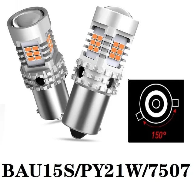 AUXITO 2x 1156 BAU15S PY21W Светодиодная лампа Canbus No Hyper Flash BA15S P21W Светодиодная лампа T20 W21W 7740 Светодиодные лампы Автомобильные указатели поворота 12 В BAU15S PY21W 7507
