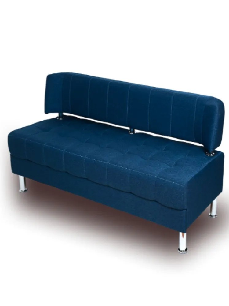 Диван прямой прага 130х67х77 см, нераскладной, синий, рогожка