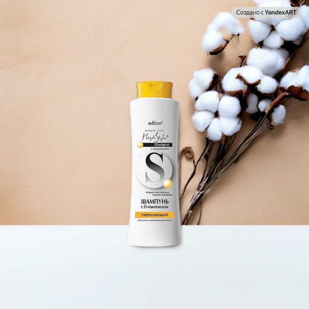 Шампунь Белита High Style с Д-пантенолом, укрепление для сухих и поврежденных волос, 500 мл