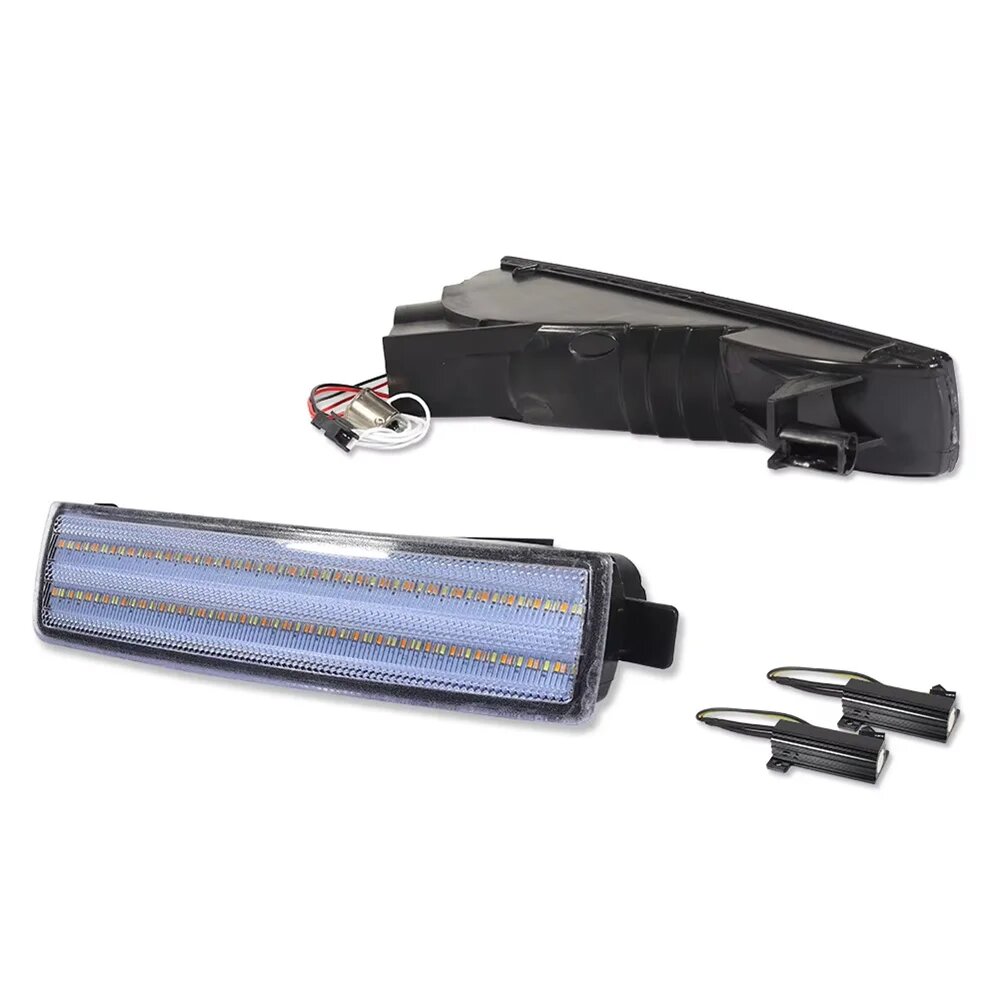 Светодиодный автомобильный белый передний бампер с переключателем DRL, ходовые/дарочные огни и динамические янтарные указатели поворота для Honda Prelude 1997-2001 гг. Clear Lens