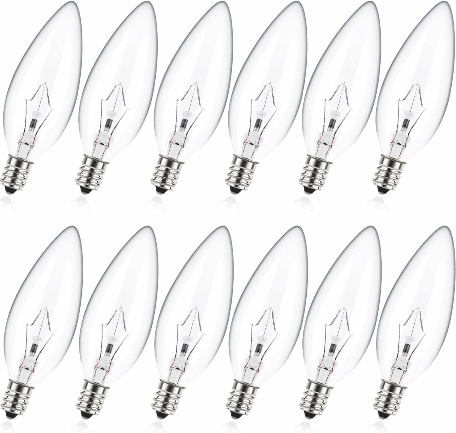 12- Пакет E12 Свеча лампочки, 40 Вт канделябры, лампочки B10 прозрачная основа для свечей с теплы