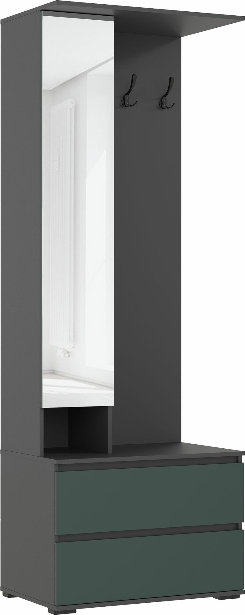 Прихожая Норд Изумрудный (кромка Графит), Графит (Миф)