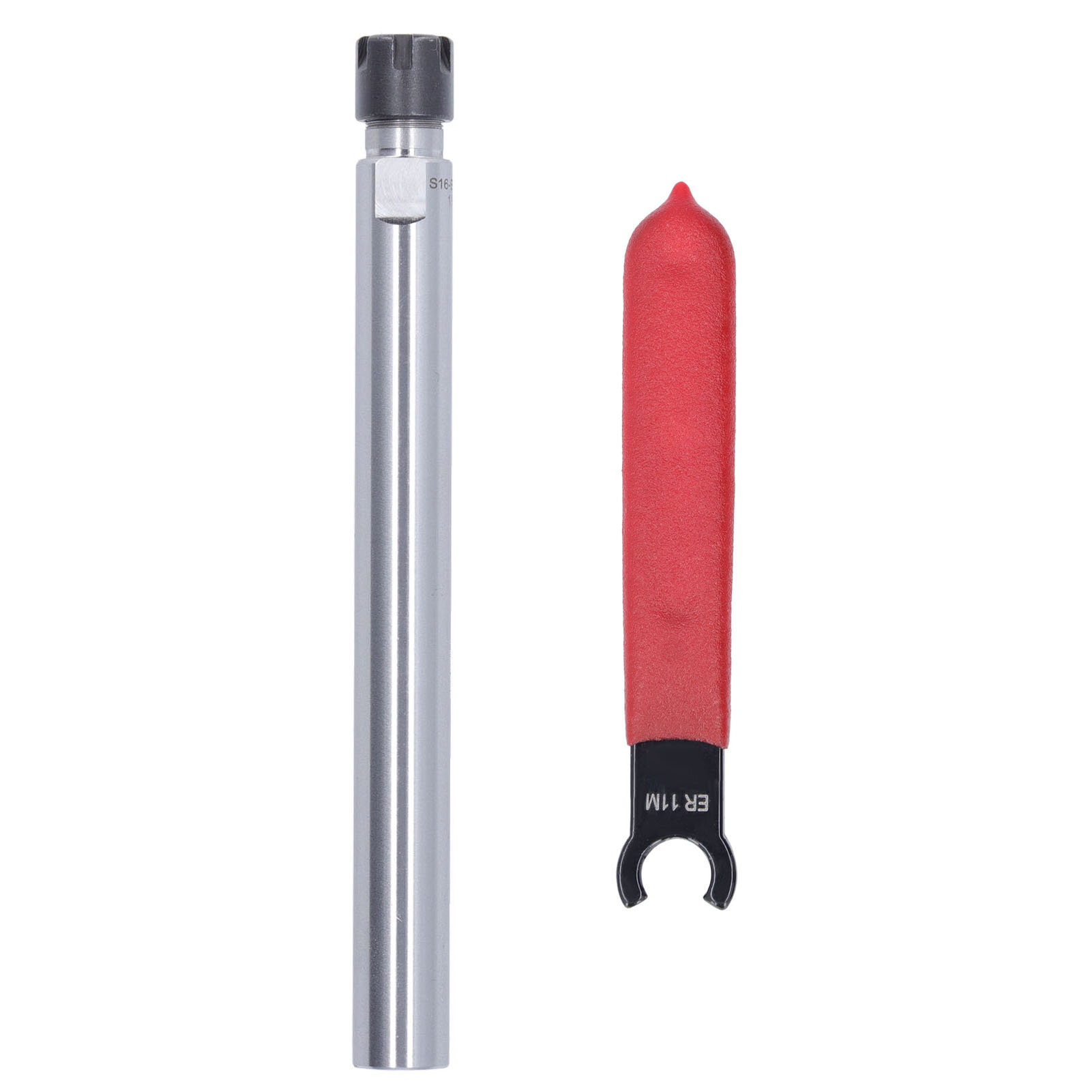 Держатель фрезерного инструмента C16 ER11M 150L с гаечным ключом, хвостовик 15 мм, цанга ER11, длина 150 мм, высокоточная обработка на станке с ЧПУ