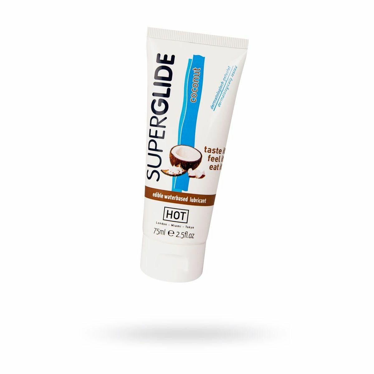 Съедобная смазка на водной основе Superglide для орального секса со вкусом кокоса 75 мл