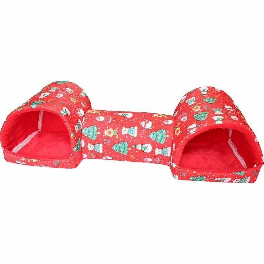 Лежанка для морских свинок, туннель-убежище с противоскользящим дном, моющаяся, для кроликов, шиншилл, хомяков и хорьков