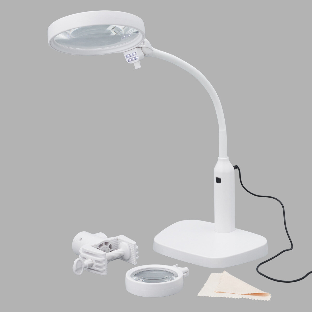 Лупа настольная с подсветкой для рукоделия и чтения, с креплением к столу, Hobby&Pro