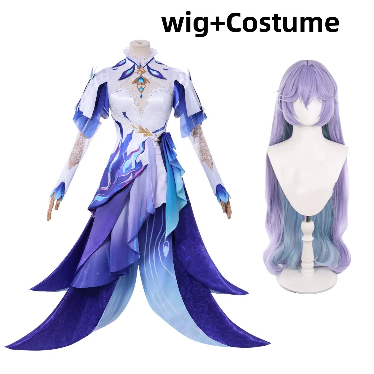 Косплей костюм Cantarella Wuthering Waves Голова всей семьи Фиолетовый XXXL, suit wig